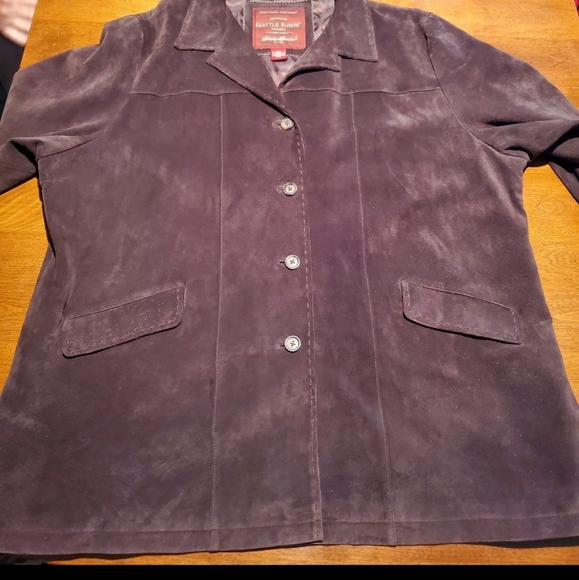 Eddie Bauer | Jackets & Coats | Eddie Bauer Suede Leather Coat | Poshmark
